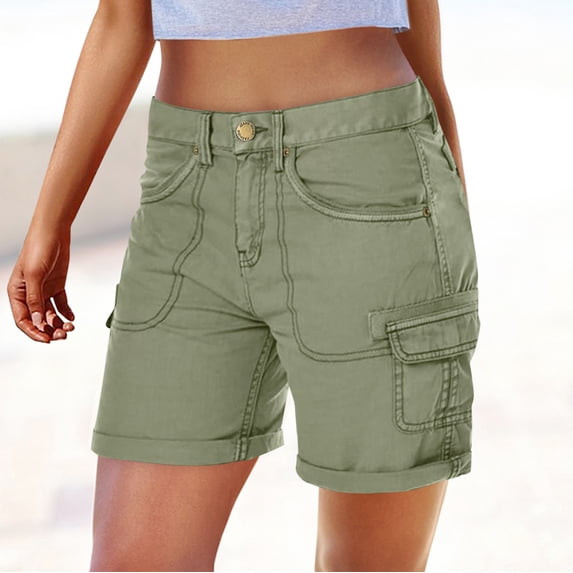 Cargo Shorts For Women Loose Solid Color Pant Summer Short Hot Cargo ...