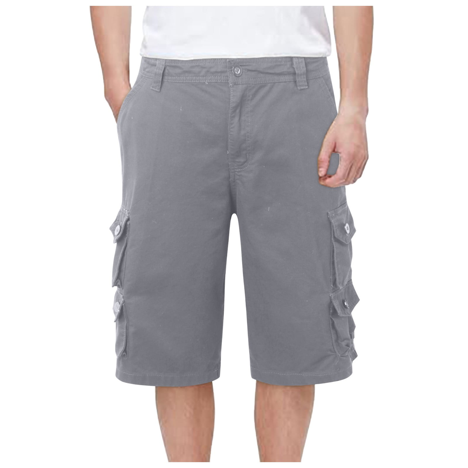 Cargo Shorts Men Elastic Waist Travel Outdoor Running Joggers Shorts ...