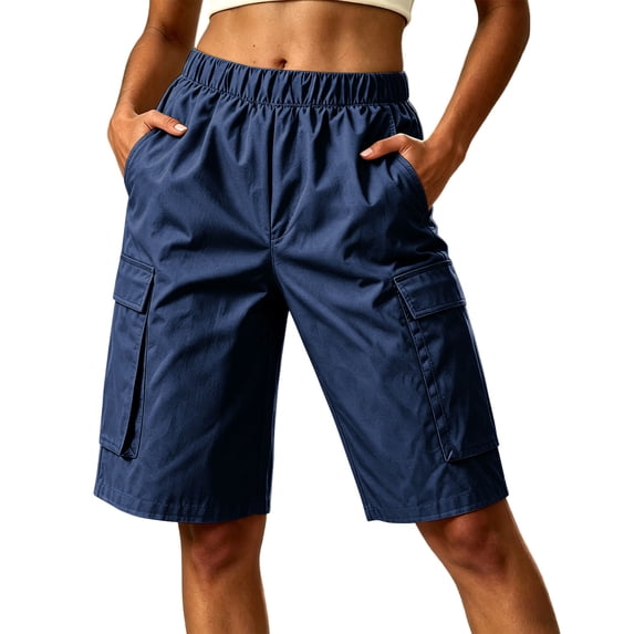 Cargo Shorts For Women High Waisted Pull On Pocketed Utility Errands ...