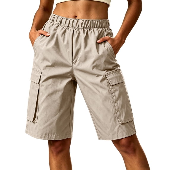 Cargo Shorts For Women High Waisted Pull On Pocketed Utility Errands ...