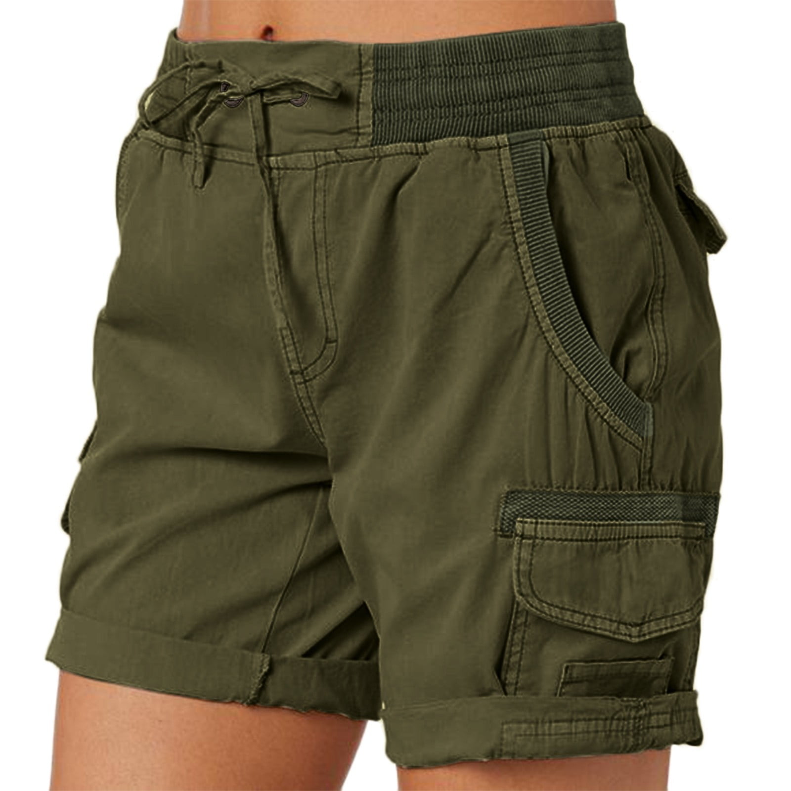 Cargo Shorts Women Plus Size Golf Work Cotton High Waist Cycling Summer ...