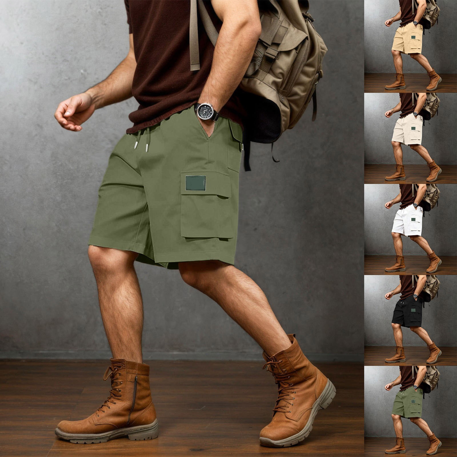 Cargo Shorts for Men 5 Inch Outdoor Adventure Shorts Stretch Multi ...