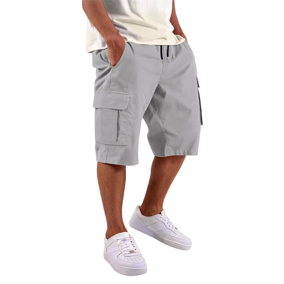 Cargo Shorts for Men Below Knee Length Hiking Pant Relaxed Fit Work ...