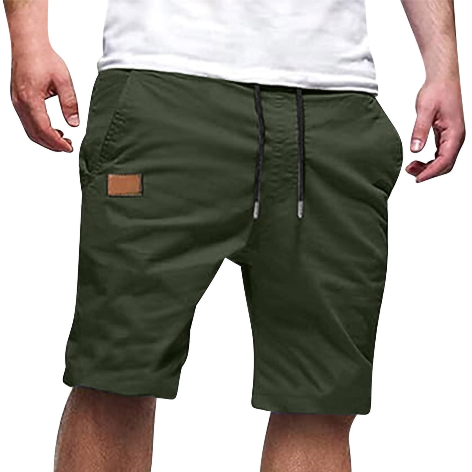 Cargo Shorts for Men Casual Drawstring Elastic Waist Athletic Workout ...