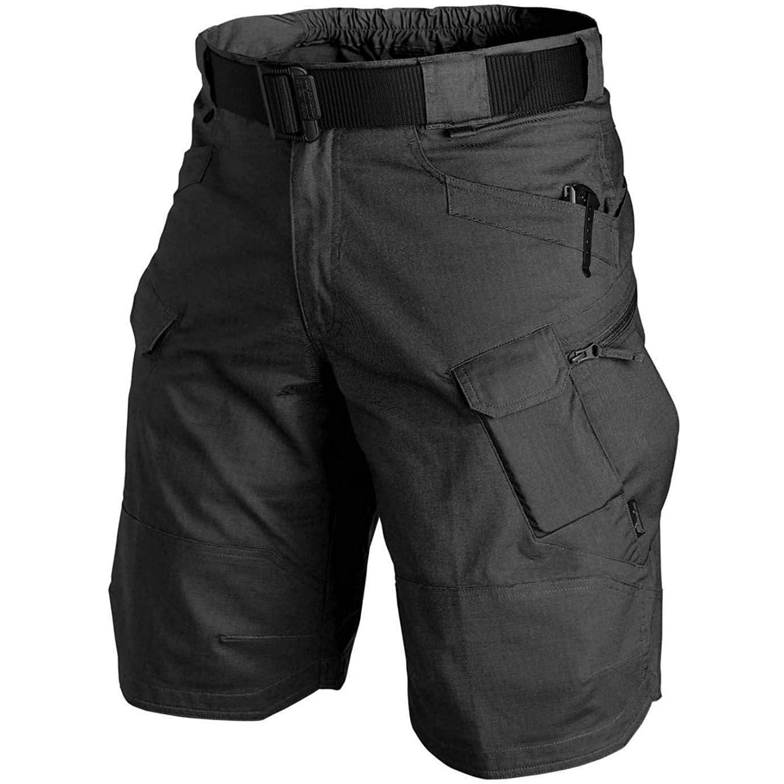 Cargo Shorts for Men Casual Solid Color Shorts with Zipper Pockets Non ...