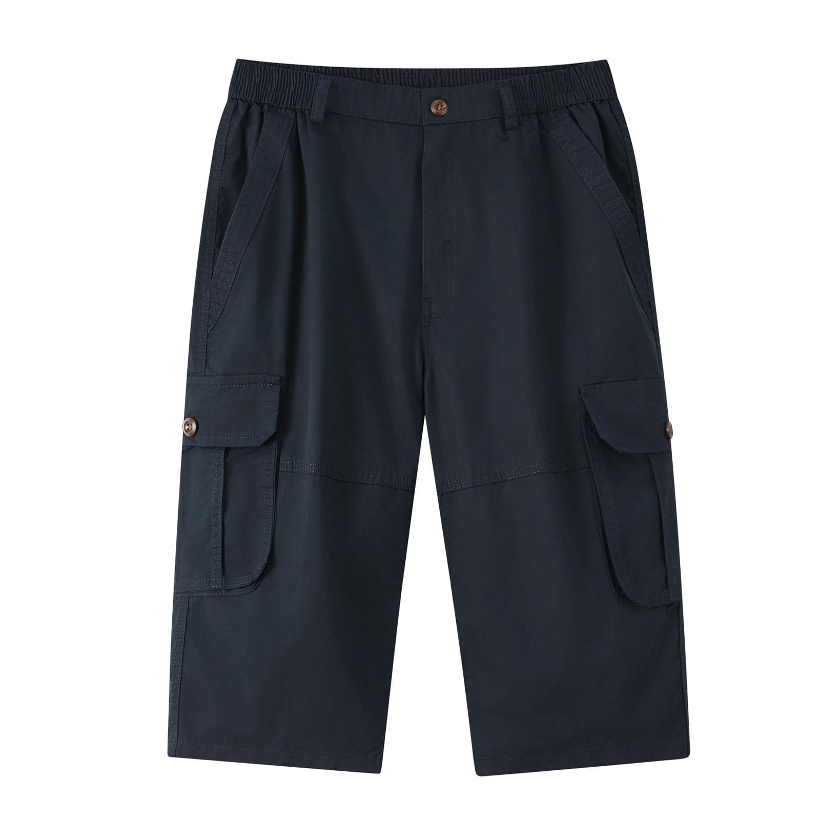 Cargo Shorts for Men Casual Summer Hiking Pants Below Knee 3/4 Capris ...