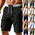 Cargo Shorts for Men Color Block Patchwork Drawstring Elastic Waist ...