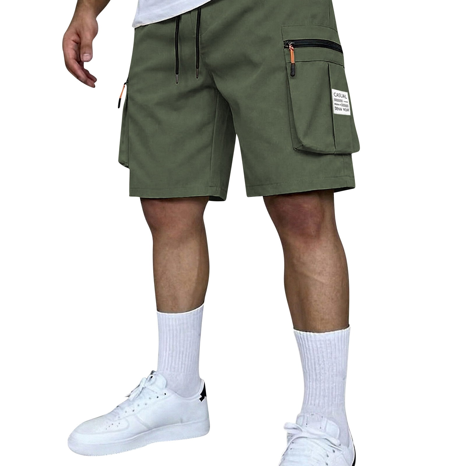 Cargo Shorts for Men Drawstring Multi Pockets Wide Leg Work Shorts ...