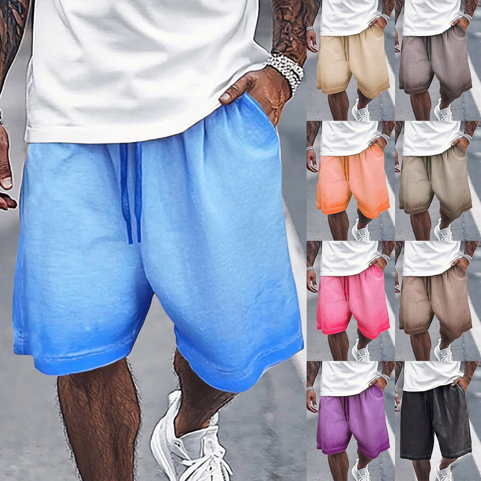 Cargo Shorts for Men Heavyweight Distressed Shorts Washed 2 Tone ...