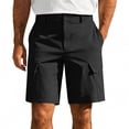 Cargo Shorts for Men Multi-Pockets Button Elastic Waist Hiking Fishing ...