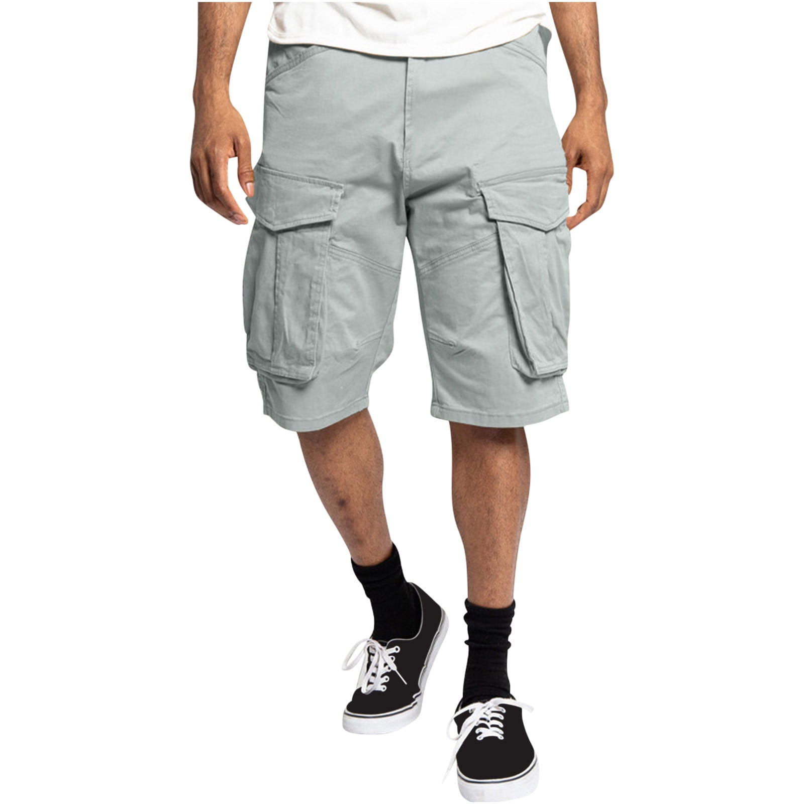 Cargo Shorts for Men Relaxed Fit Below the Knee Multi-pockets Hiking ...