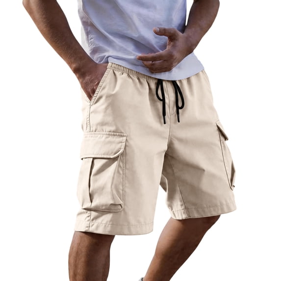 Cargo Shorts for Men Relaxed Fit Drawstring Waist Hiking Shorts Multi ...