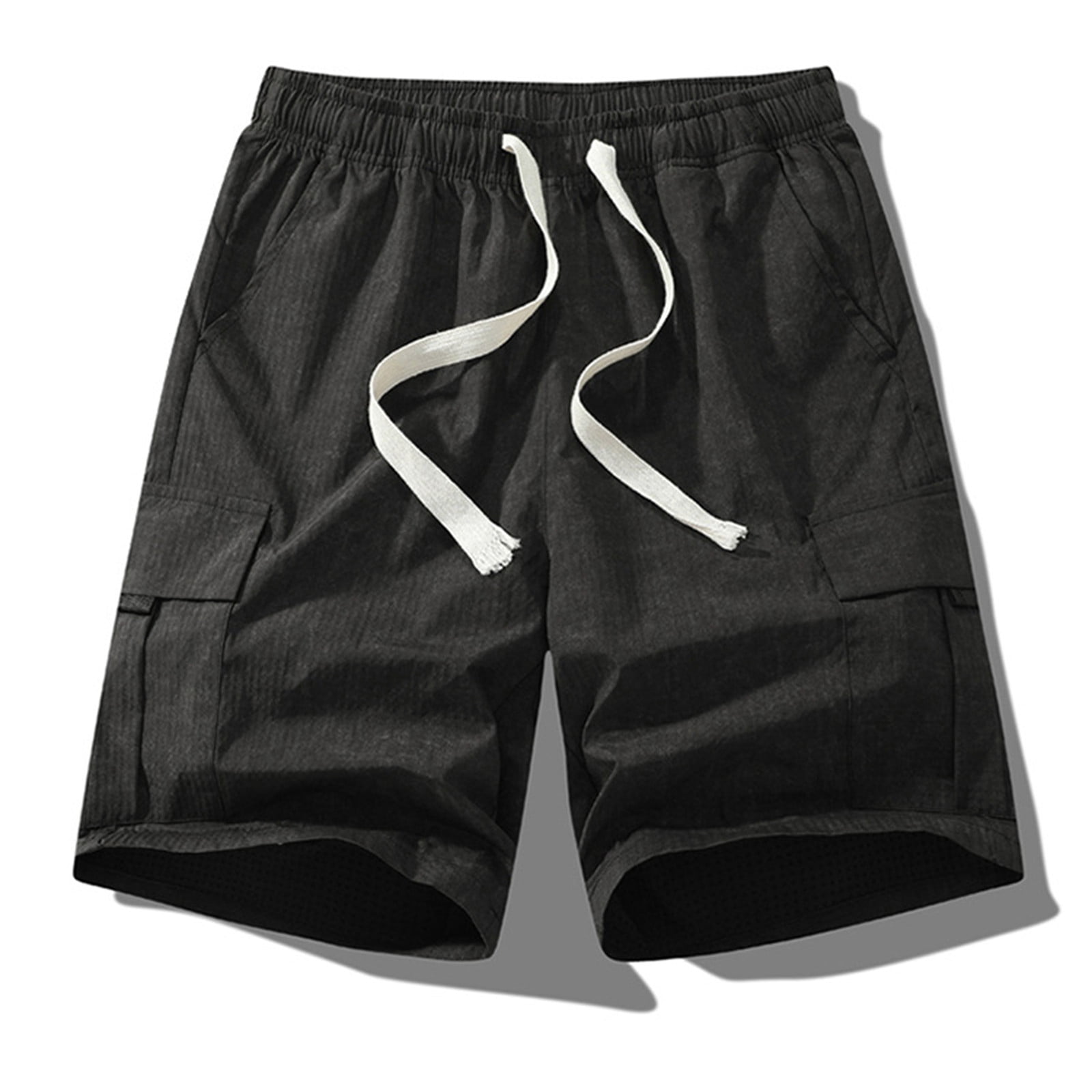 Cargo Shorts for Men Straight Leg Elastic Waist Classic Short Pants ...