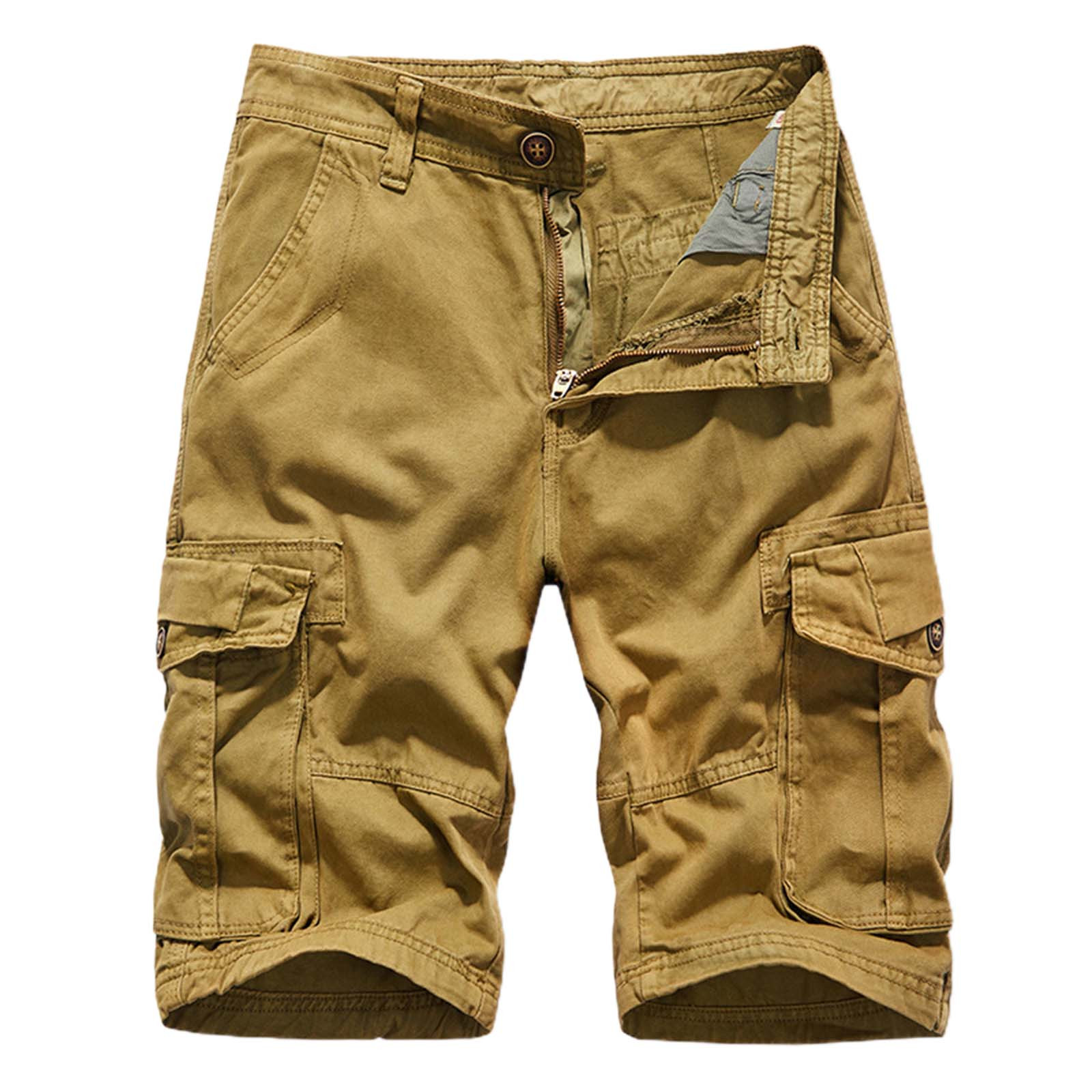 Cargo Shorts for Men Stretchy Cargo Shorts with Belt Twill Below Knee ...