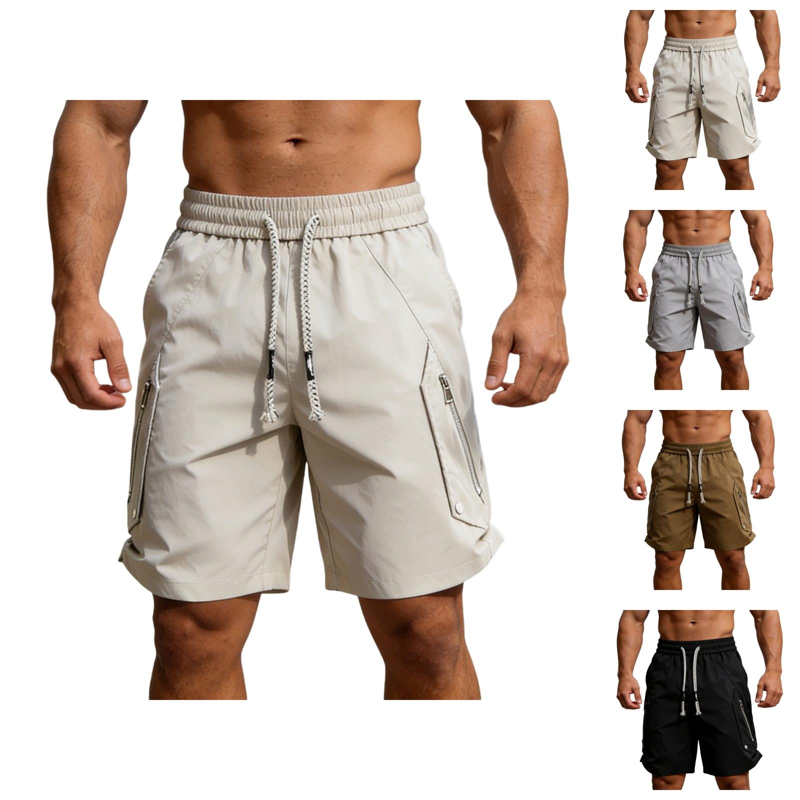 Cargo Shorts for Men Summer Casual Elastic Waist Loose Fit Breathable ...
