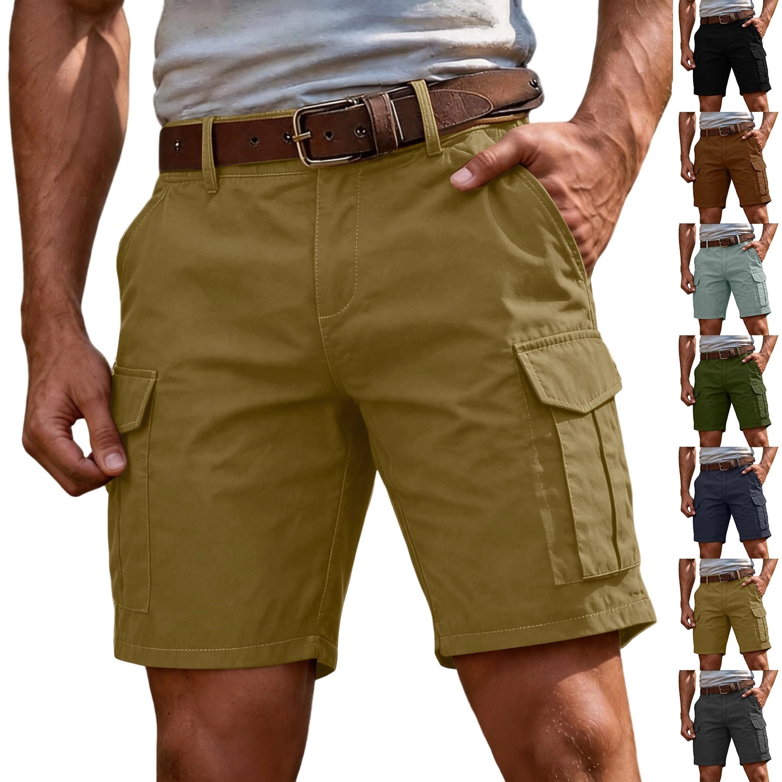 Cargo Shorts for Men Summer Workout Hiking Shorts Elastic Baggy Golf ...