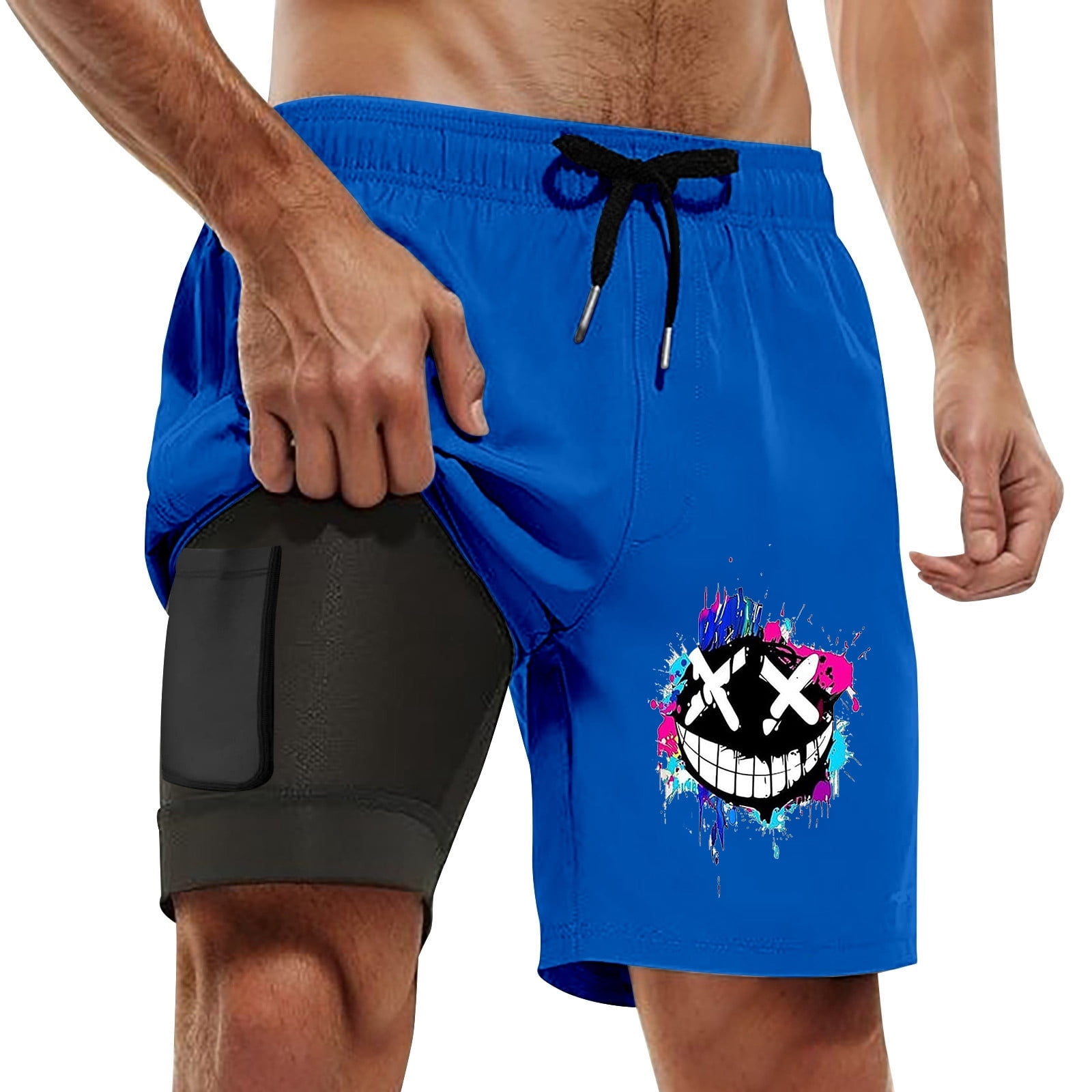 Cargo Shorts for Men Swim Trunks with Compresssion Liner Inseam Board ...