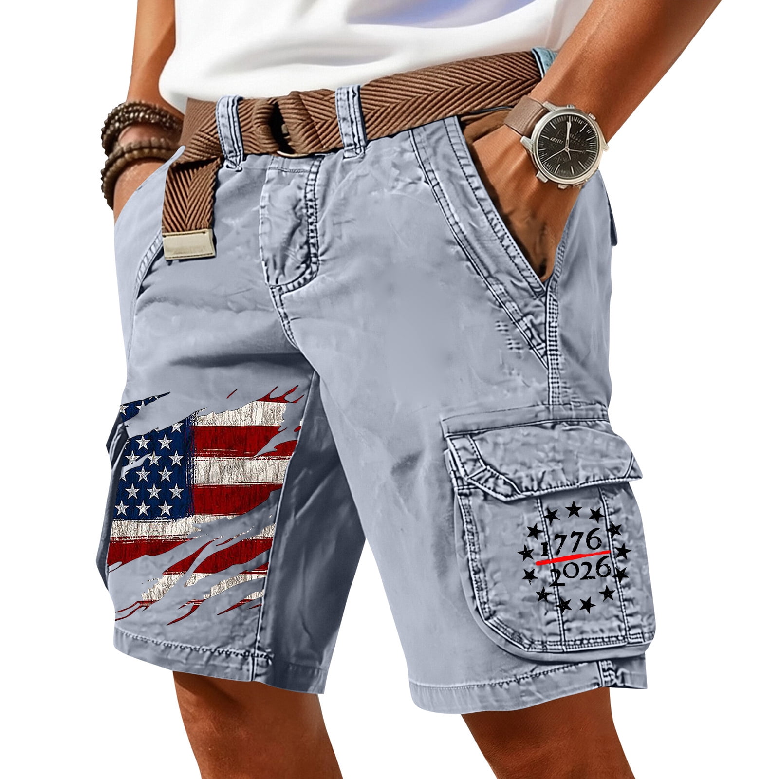 Cargo Shorts for Men Tactical 250 Anniversary USA Shorts American Flag ...