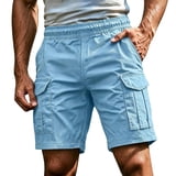 Cargo Shorts for Men Twill Knee Length Drawstring Athletic Shorts with ...