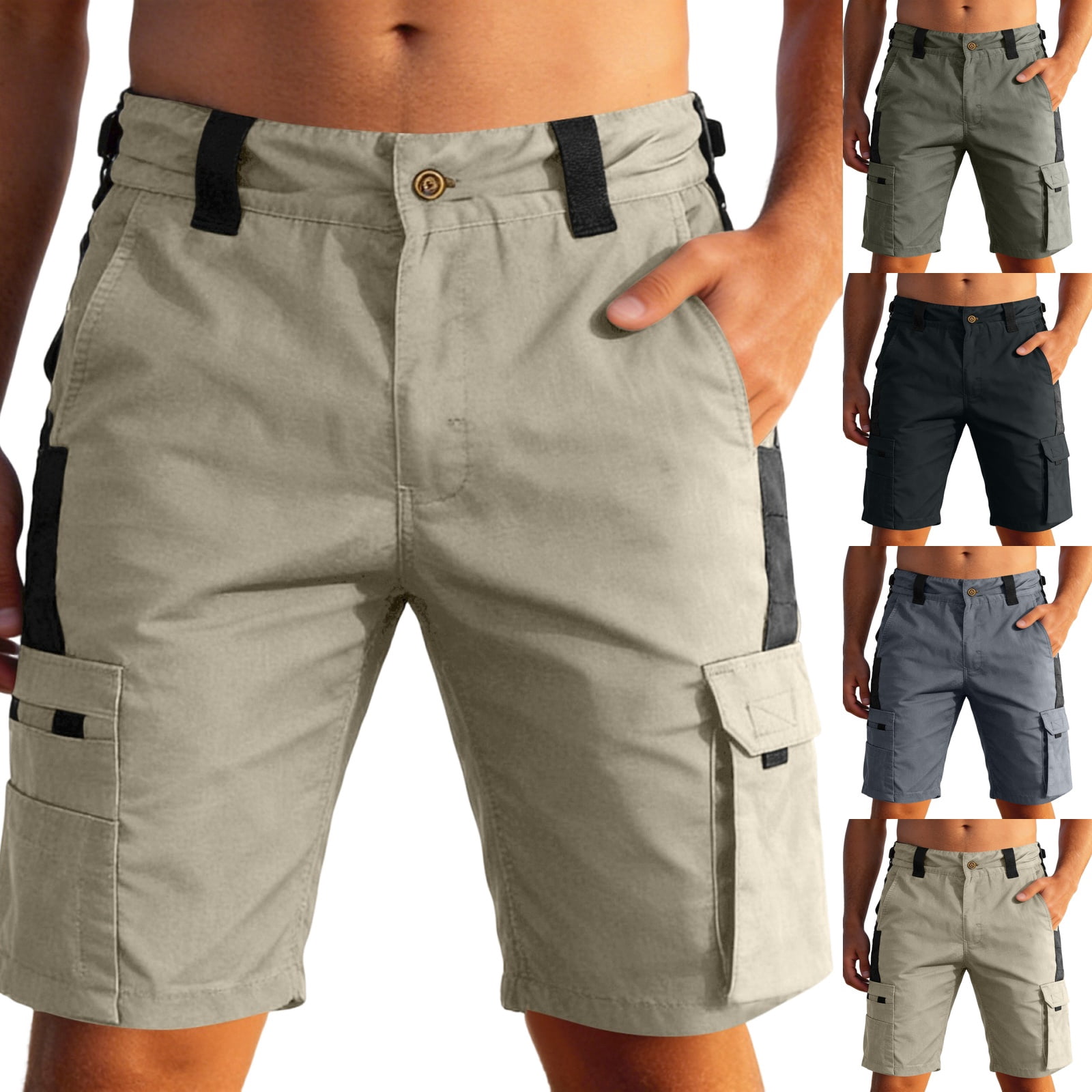 Cargo Shorts for Mens Summer Quick Drying Multiple Pockets Pants ...