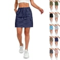 Cargo Skirt for Women Casual Mini Drawstring Loose Lightweight Skirt A ...