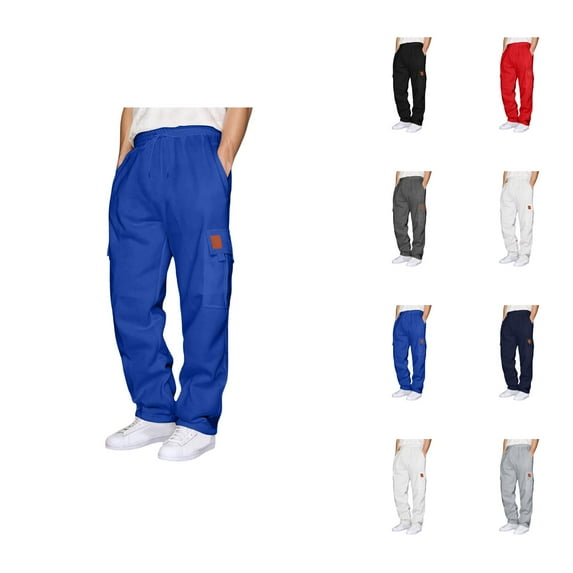 Cargo Sweat Pants for Men 2026 Fall Winter Fashion Drawstring Elastic ...