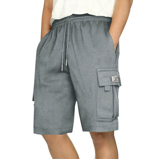 Cargo Sweat Shorts for Men Casual Drawstring Elastic Waist Athletic ...