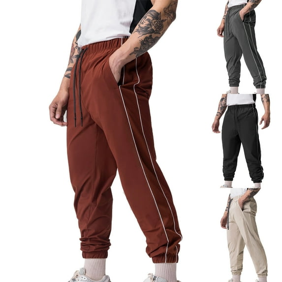 Cargo Sweatpants For Men Baggy Drawstring Wide Leg Sweatpants Jogger ...