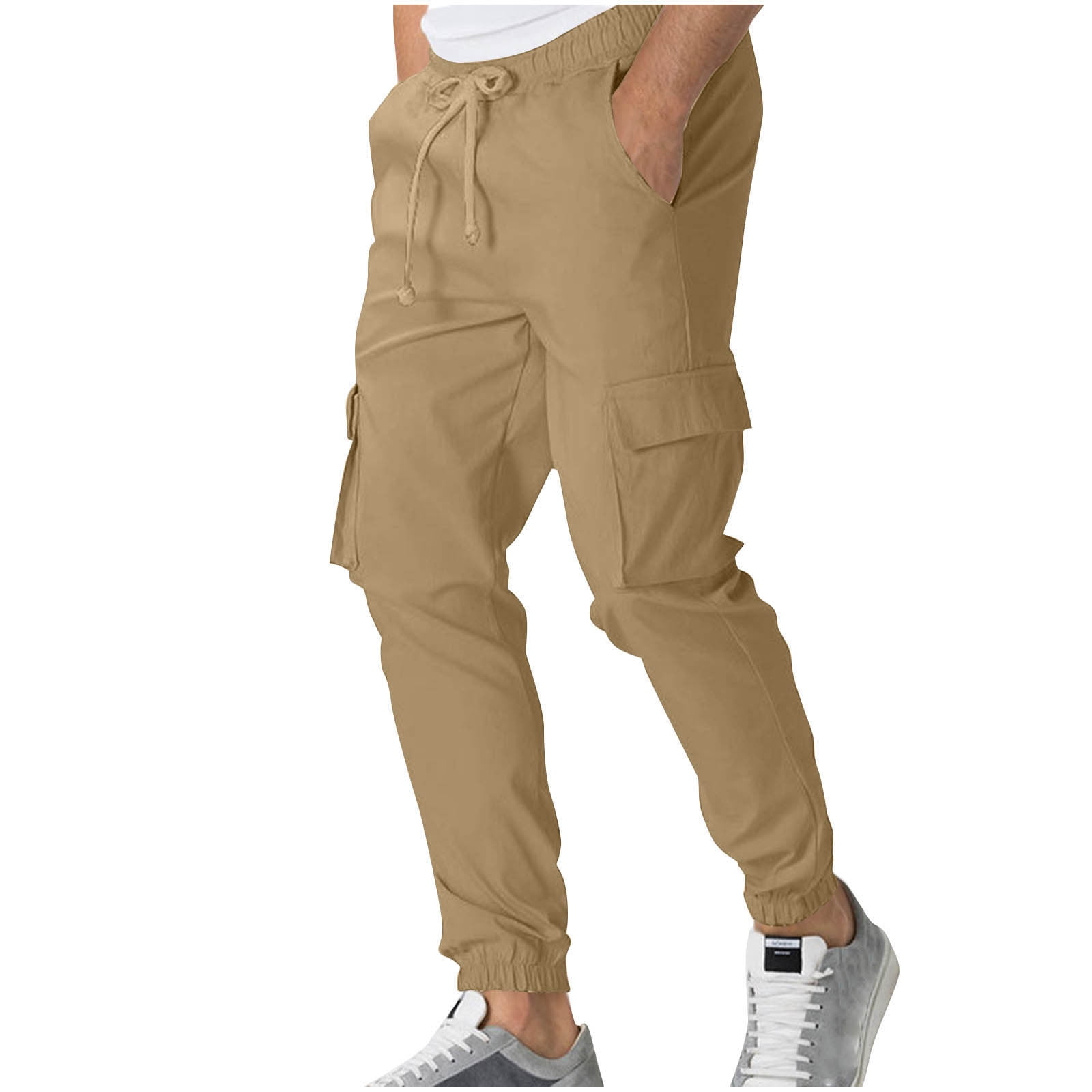 Cargo Sweatpants For Men Breathable Exercise Draw Rope Waist Pants ...