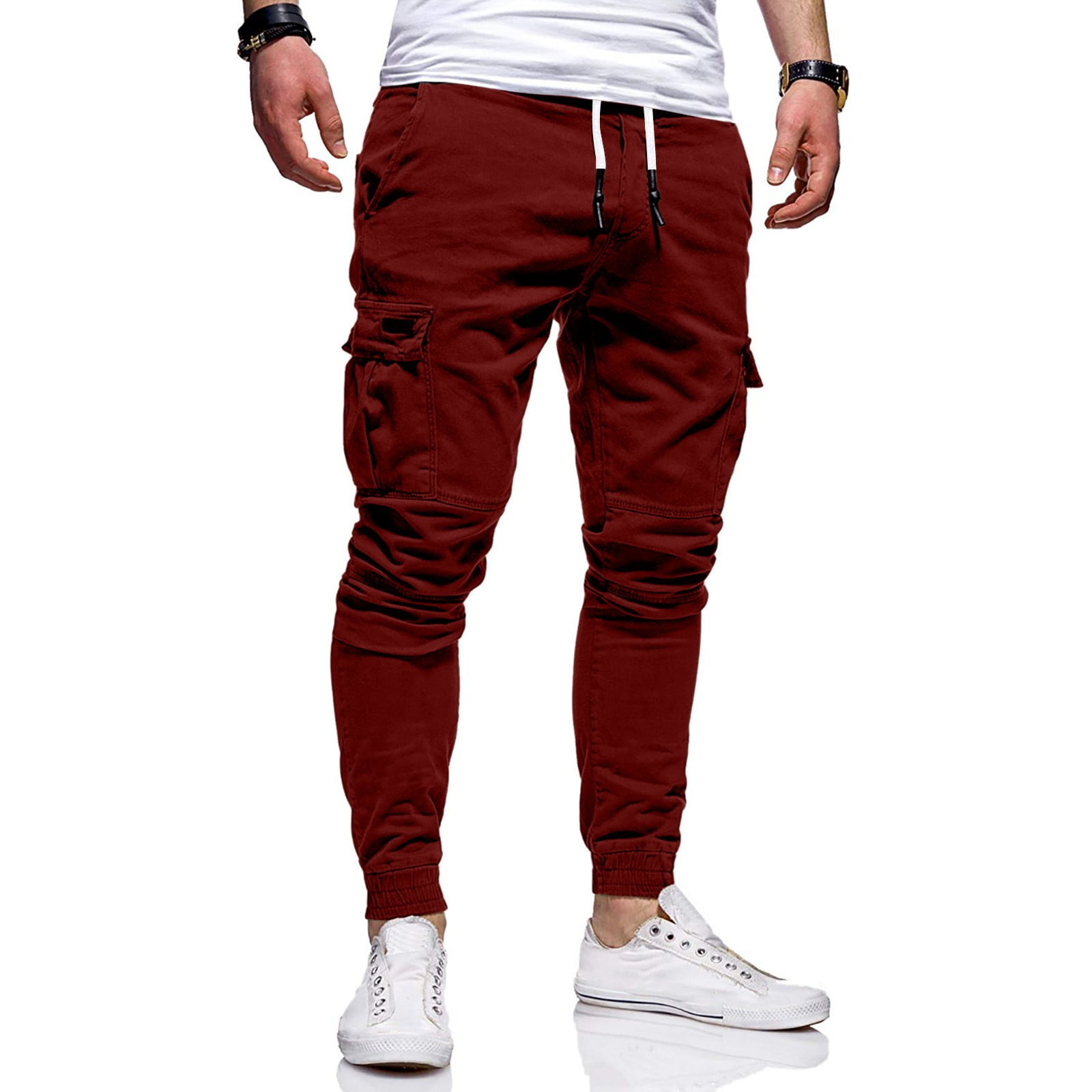 Cargo Sweatpants for Men Active Fleece Jogger Pants Cargo Design with ...