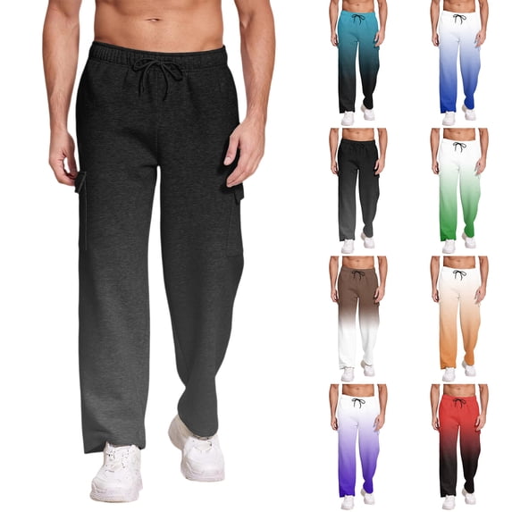 Cargo Sweatpants for Men - Mens Heavyweight Fleece Cargo Pants Baggy ...