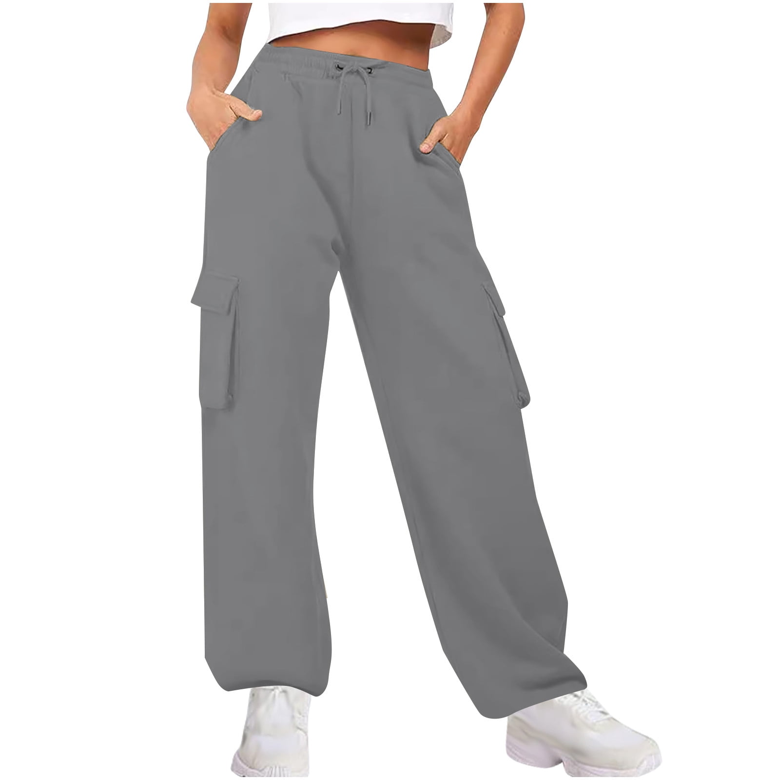 Cargo Sweatpants for Women Solid Colour Workout Sweatpants with Pockets ...
