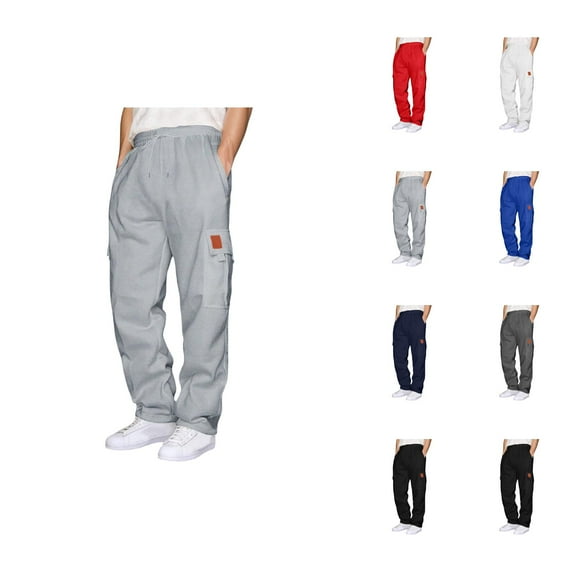 Cargo Sweatpants for Men 2025 Elastic Waist Casual Drawstring Utility ...