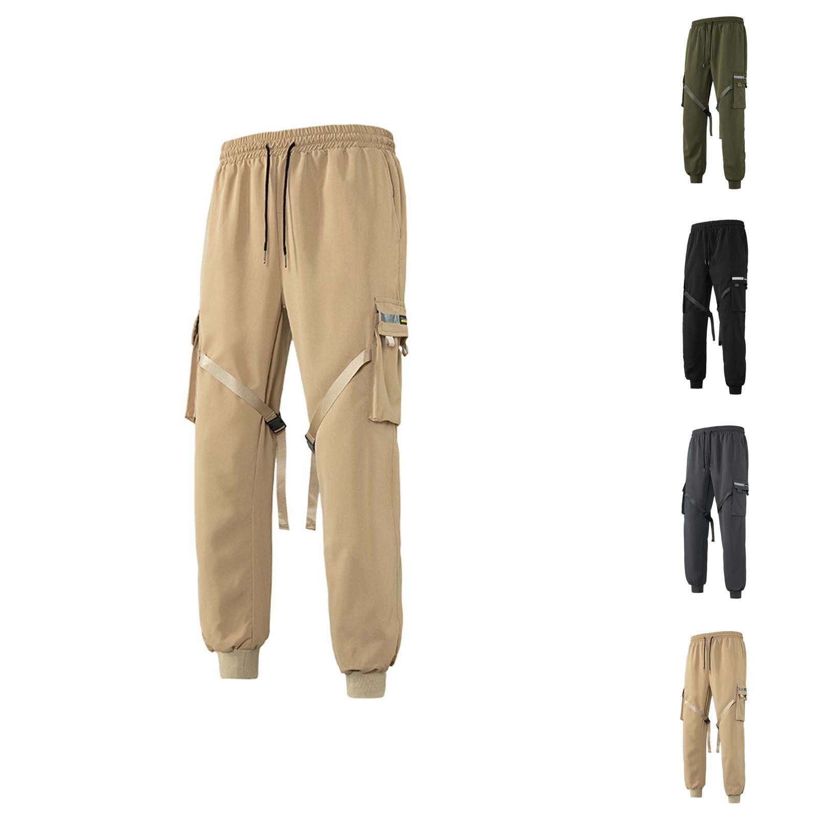 Cargo Sweatpants for Men 2025 Elastic Waist Drawstring Slim Fit Outdoor ...