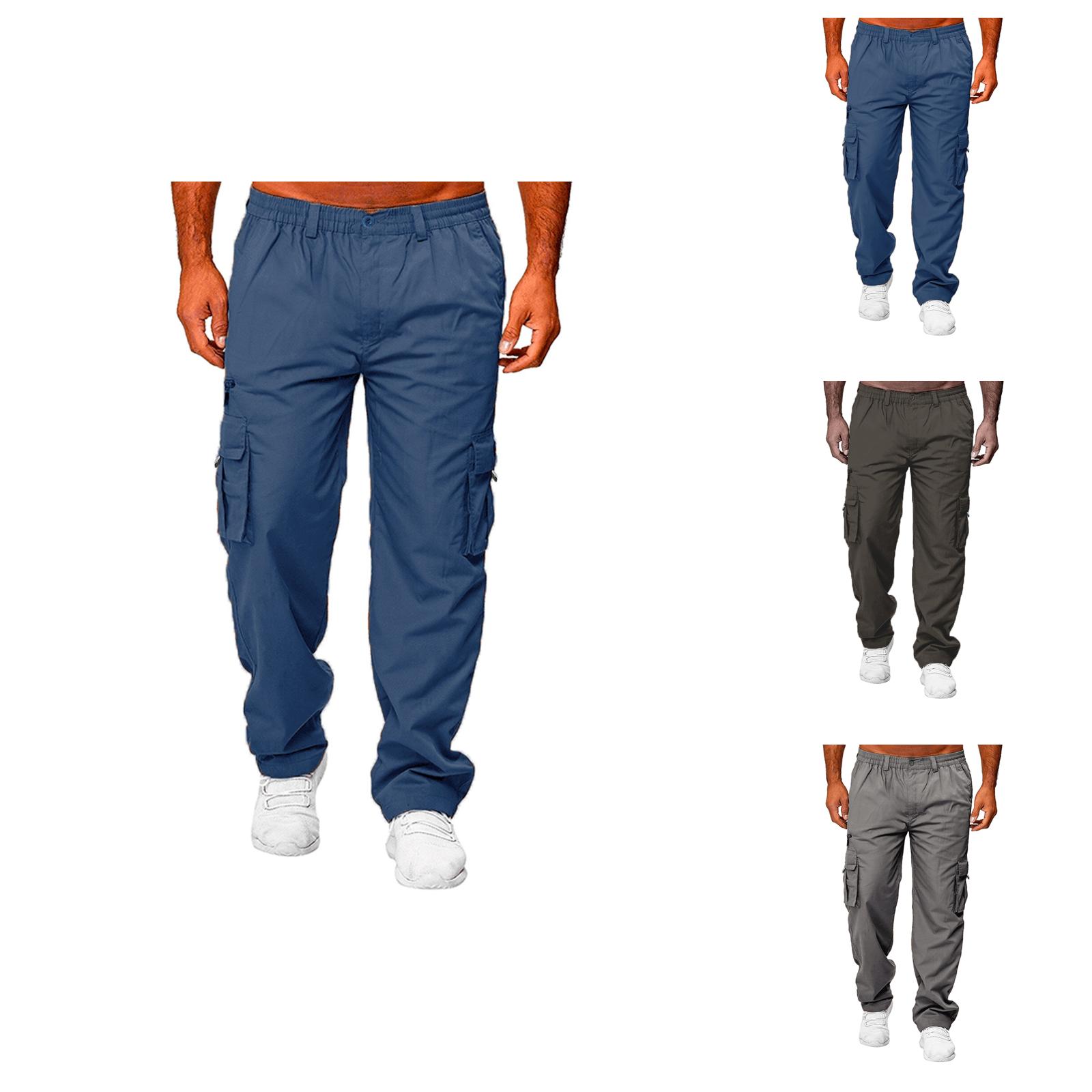 Cargo Sweatpants for Men 2025 Elastic Waist Straight Leg Outdoor Casual ...