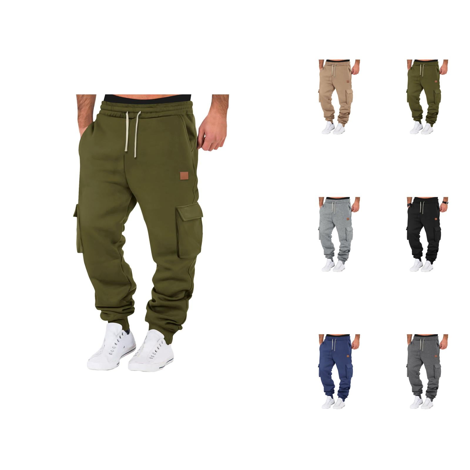 Cargo Sweatpants for Men 2026 Fall Winter Casual Elastic Waist ...