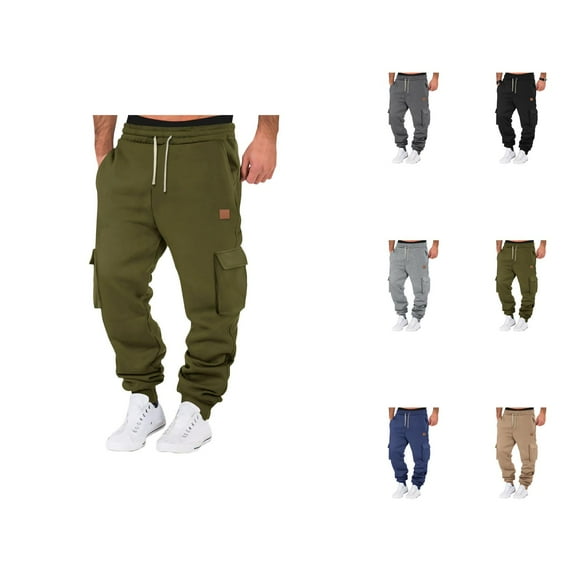 Cargo Sweatpants for Men 2026 Fall Winter Casual Elastic Waist ...