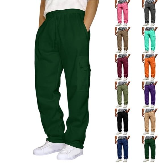 Cargo Sweatpants for Men Big and Tall Loose Fit Casual Workout Running ...