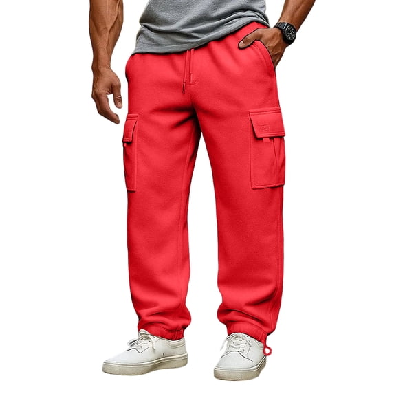 Cargo Sweatpants for Men Drawstring Straight Leg Sweatpant Cinch Bottom ...