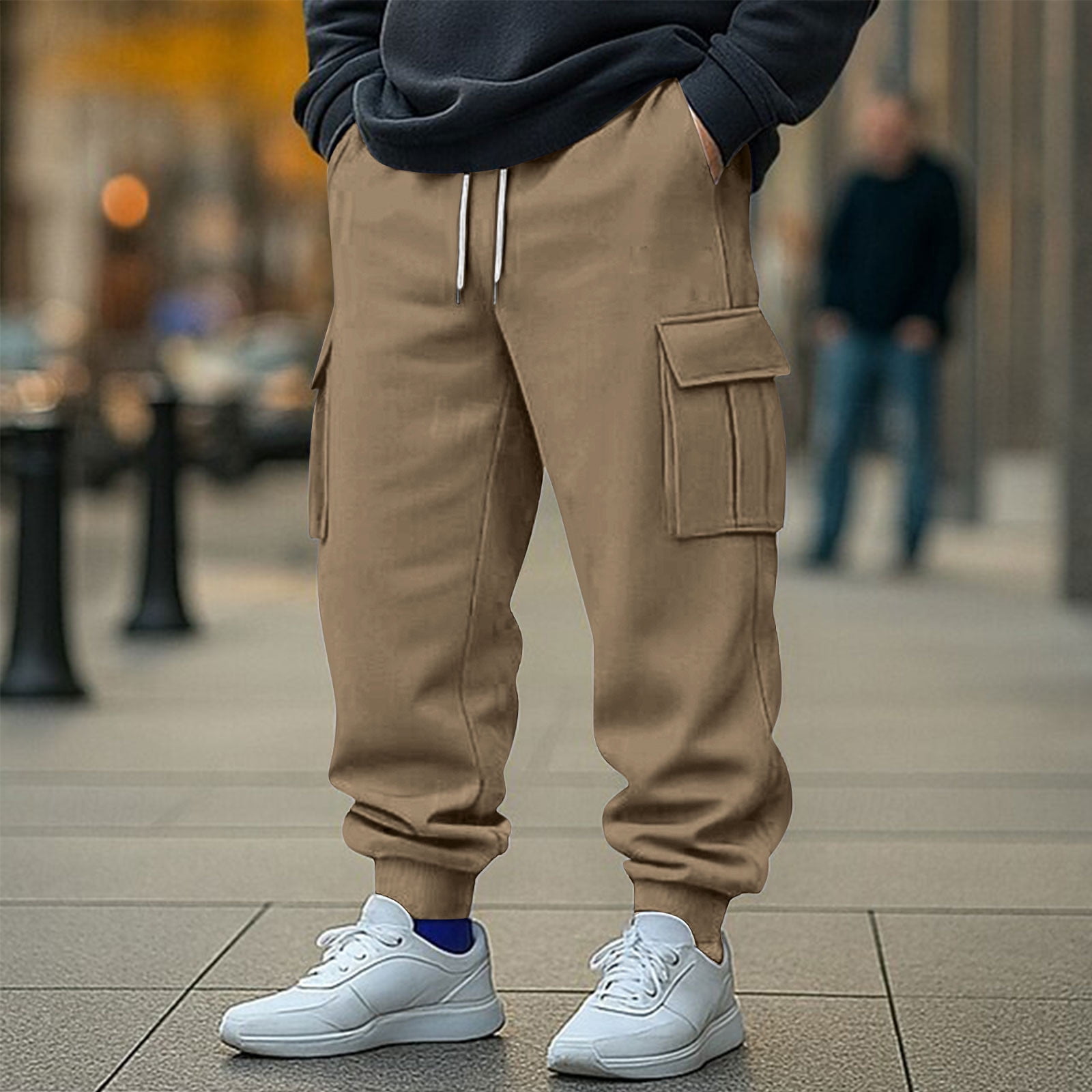 Cargo Sweatpants for Men Elastic Waisted Travel Jogger Pants Drawstring ...