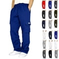 Cargo Sweatpants for Men Heavyweight Fleece Open Bottom Straight Leg ...