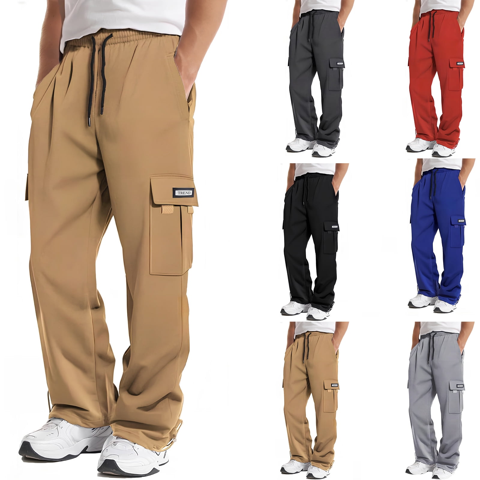 Cargo Sweatpants for Men - Mens Heavyweight Fleece Cargo Pants Baggy ...
