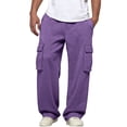 Cargo Sweatpants for Men Straight Wide Leg Baggy Pants High Rise ...