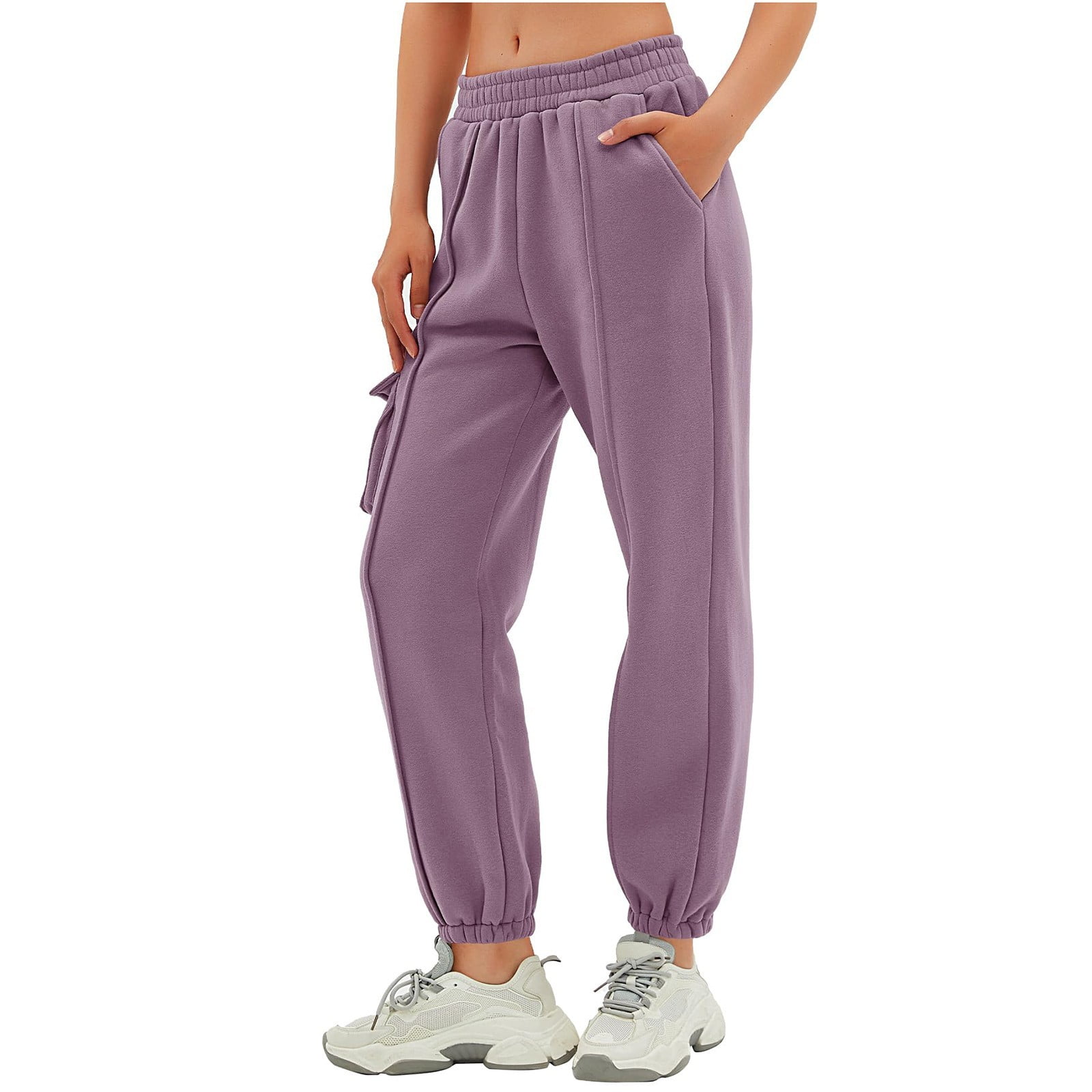LISTHA Cargo Sweatpants for Women Baggy Fleece Lined High Waisted ...