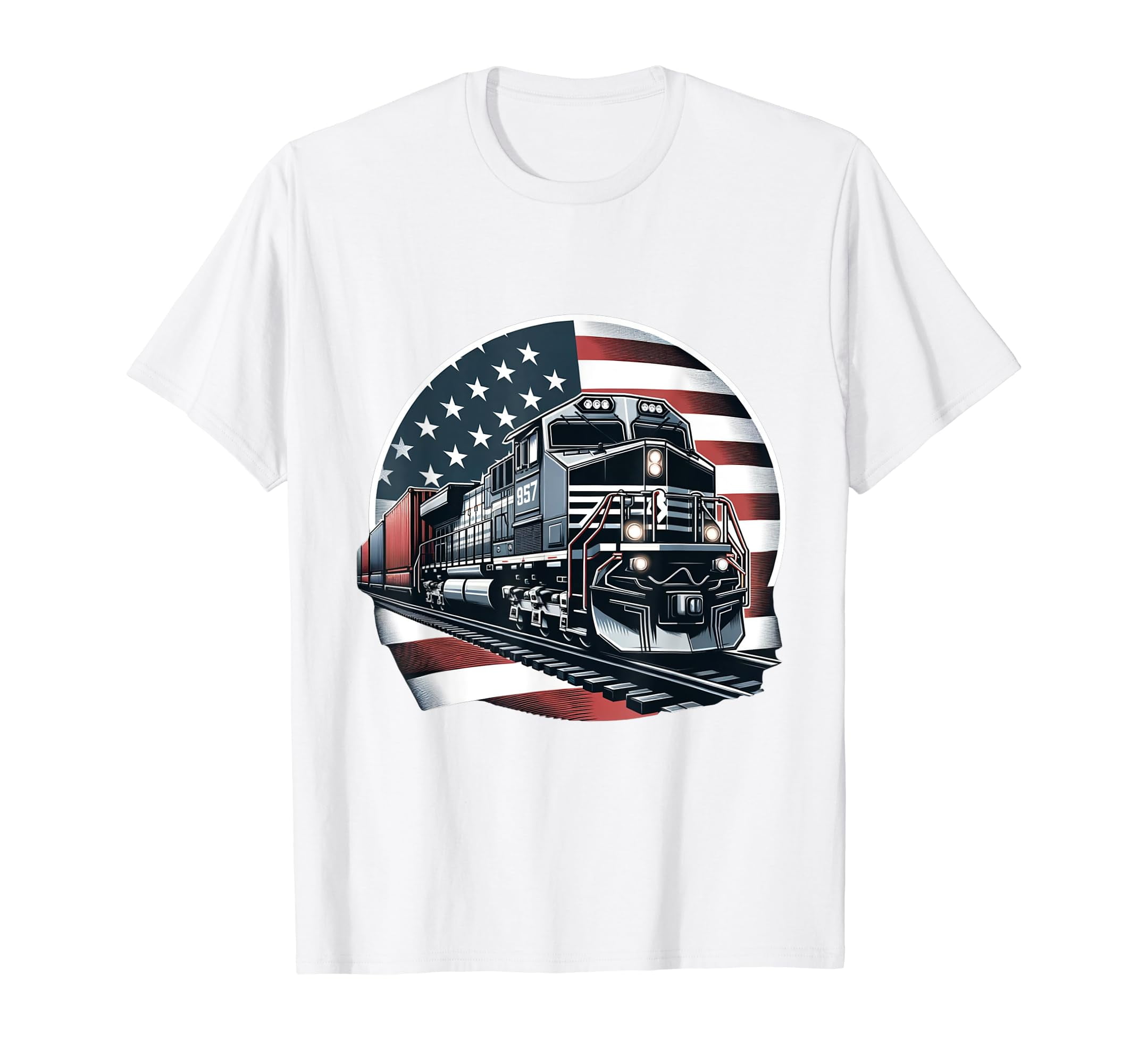 Cargo Train American Flag T-Shirt - Walmart.com