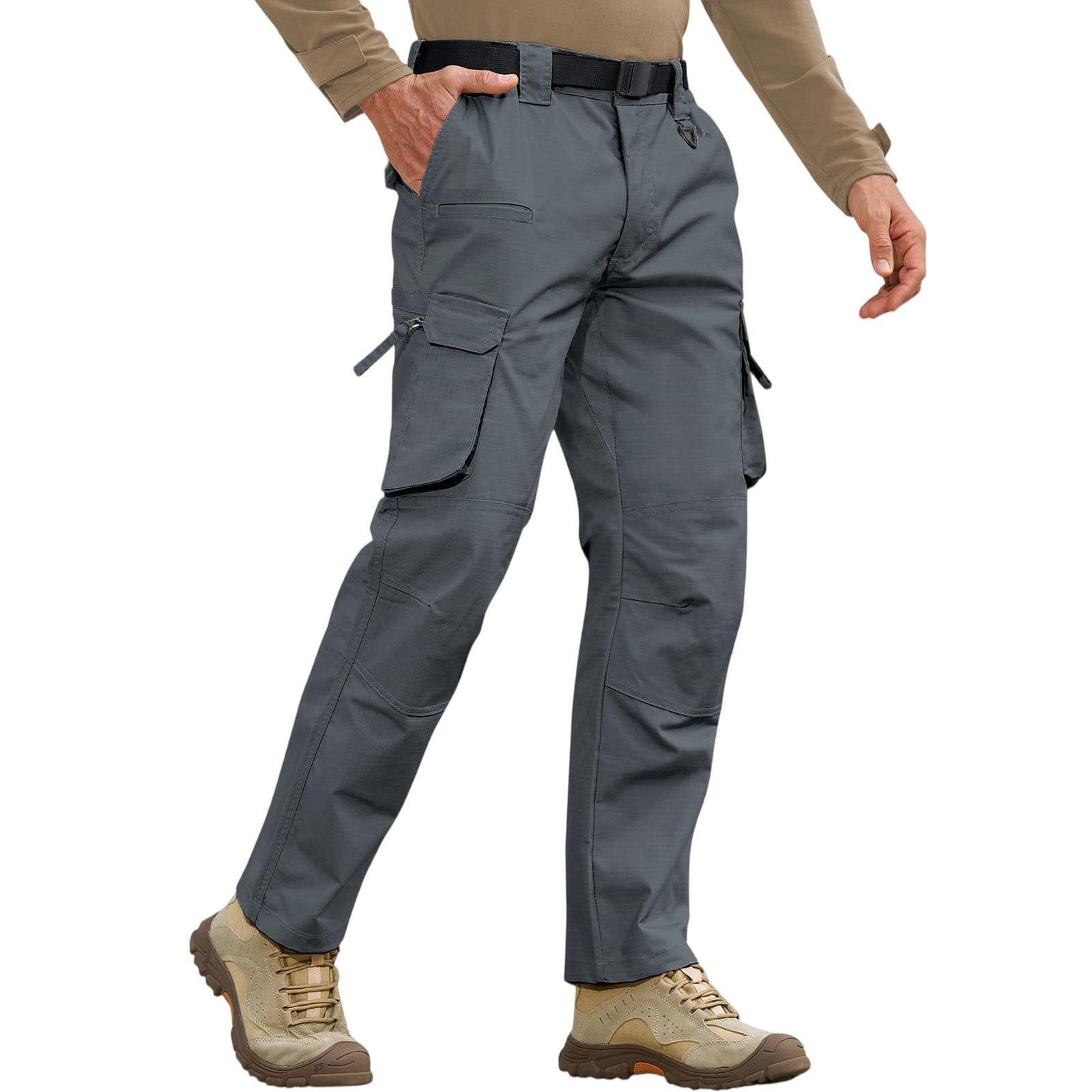 Cargo Work Pants for Men Durable Ripstop Elastic Waist Cargo Pants ...