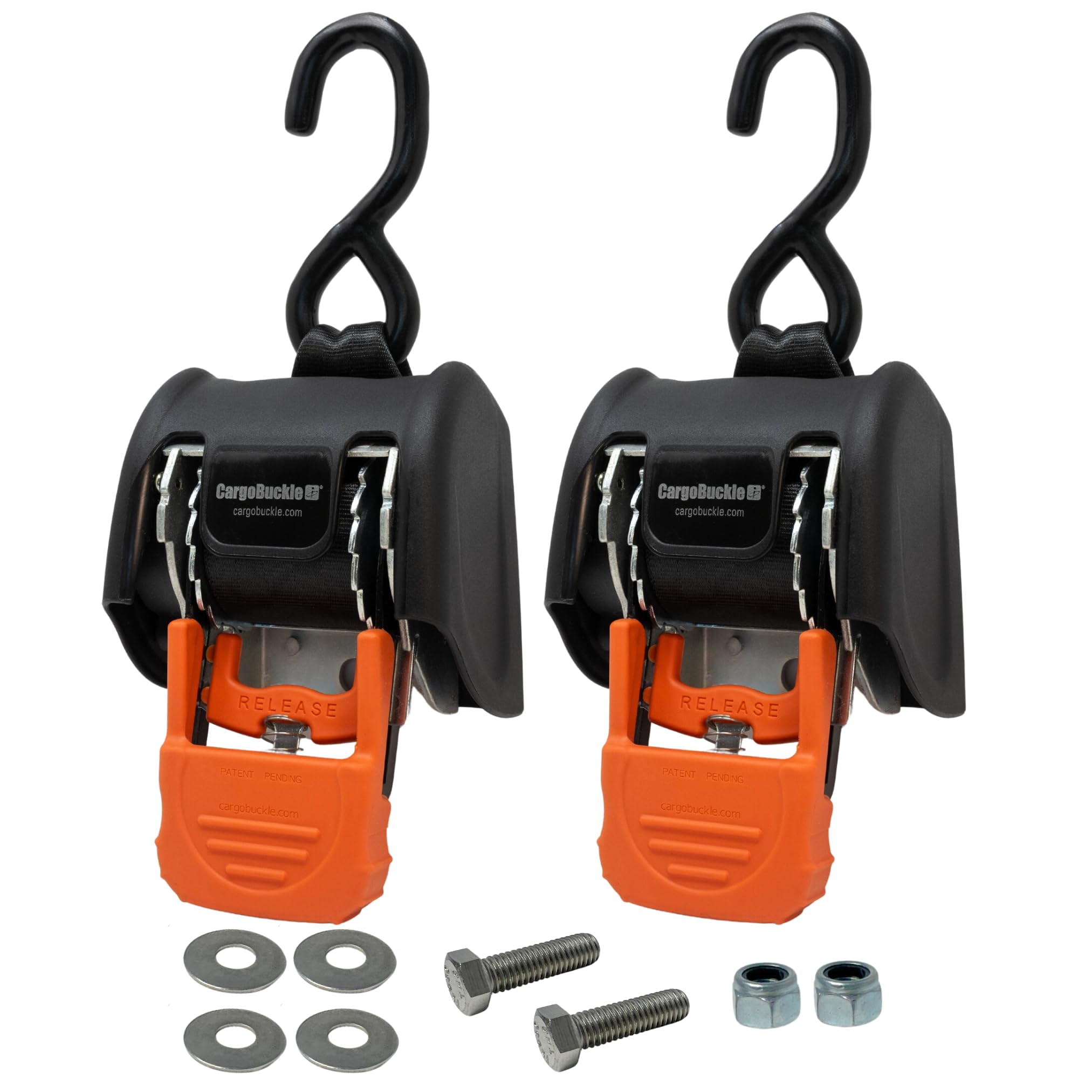CargoBuckle G3 Bolt On Retractable Ratchet Straps Heavy Duty, 3,500 lbs ...