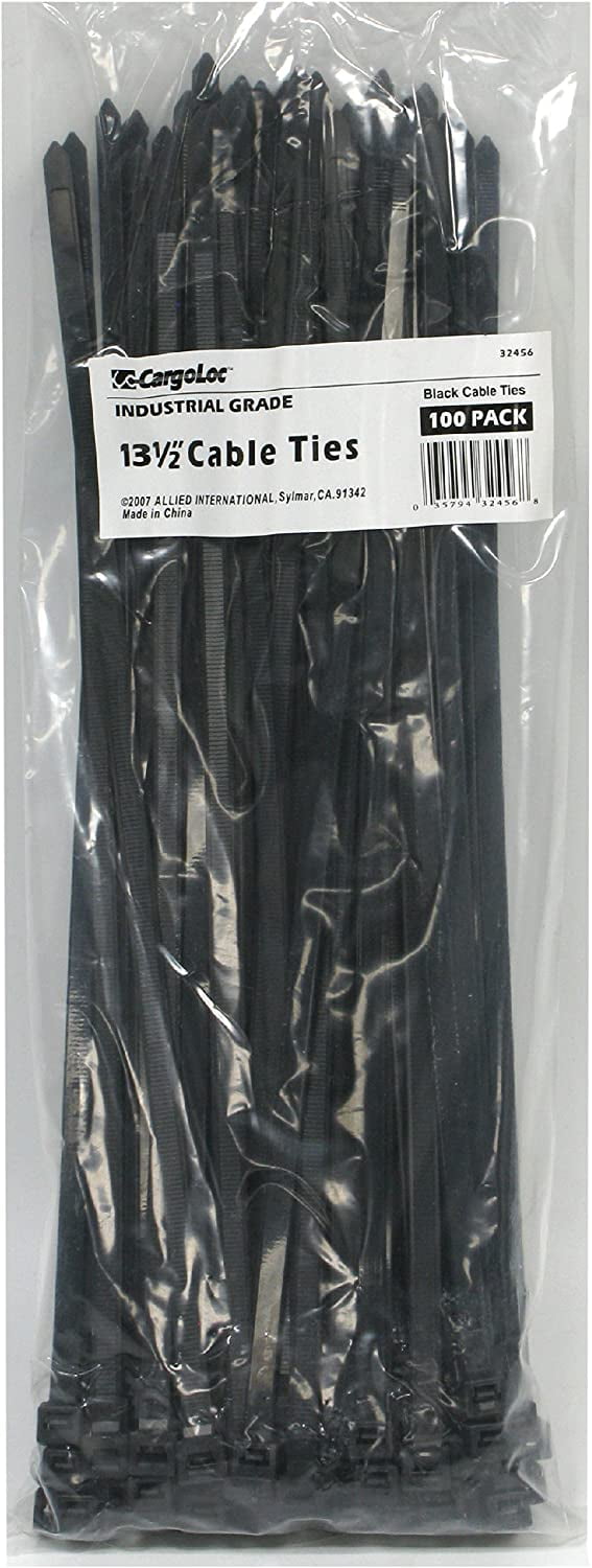CargoLoc 32456 Nylon Cable Ties, 13-1/2-Inch , Black, Industrial Grade ...