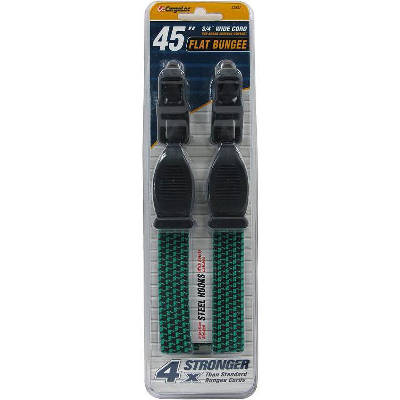 CargoLoc Flat Bungee Cords 32437 45" Green - Molded Steel Hooks w ...