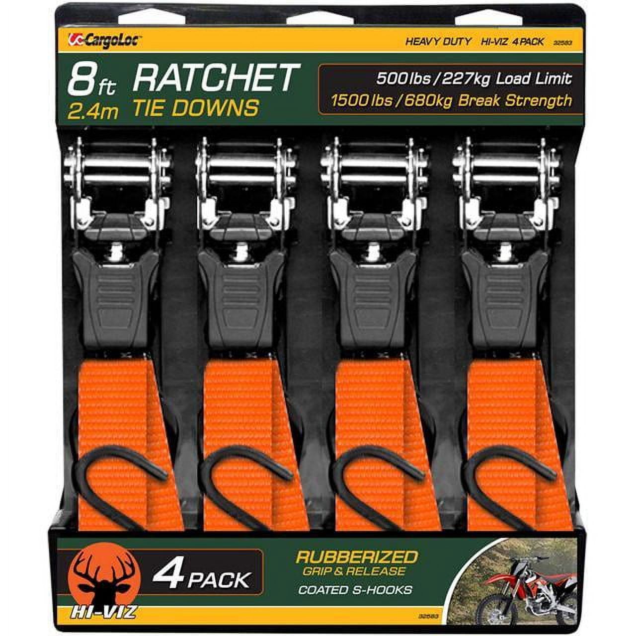 CargoLoc Ratchet Tie Downs 32583 4 Pc. 8' x 1,500 lbs - S - HI-VIZ CAMO ...